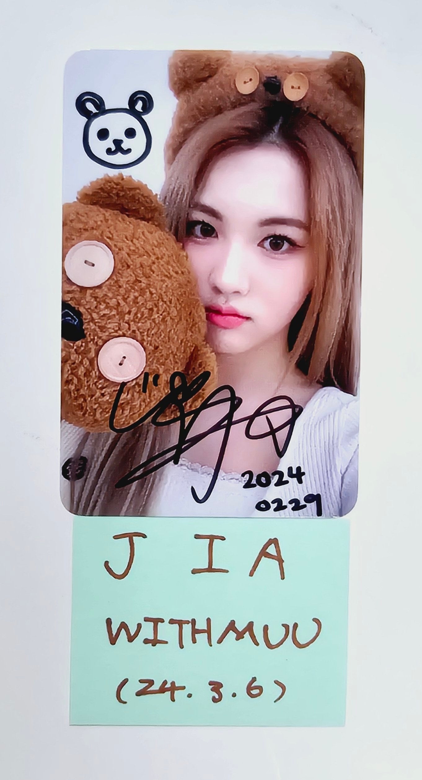 JIA (Of TRI.BE) "Diamond" - Hand Autographed(Signed) Photocard [24.3.6 ...