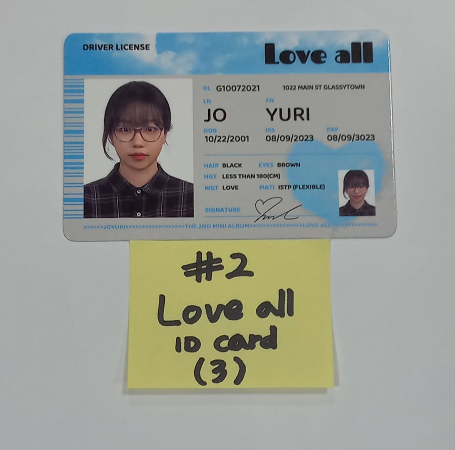 JO YURI "Love All" - Official Photocard, ID Card - HALLYUSUPERSTORE